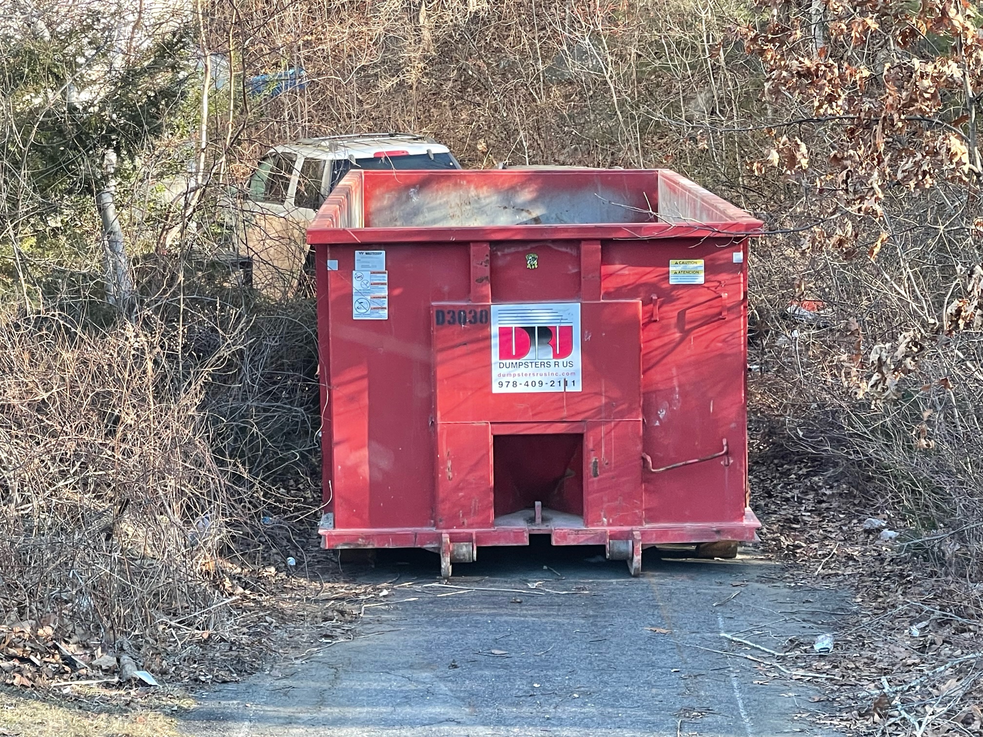 30 yard dumpster rental delivered to Topsfield, MA for a garage clean ...